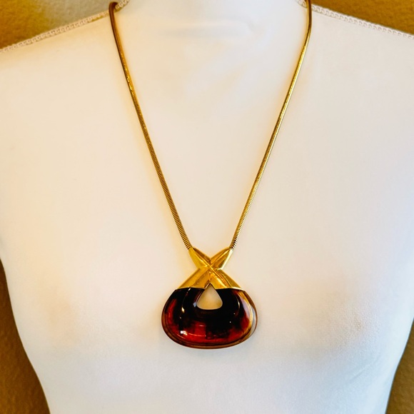 Givenchy | Jewelry | Givenchy 977 Necklace Resin Amber Tortoise Shell ...